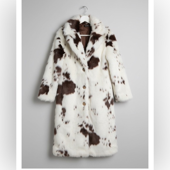 Jackets & Coats | Womens Stylish Faux Fur Cow Print Coat | Poshmark